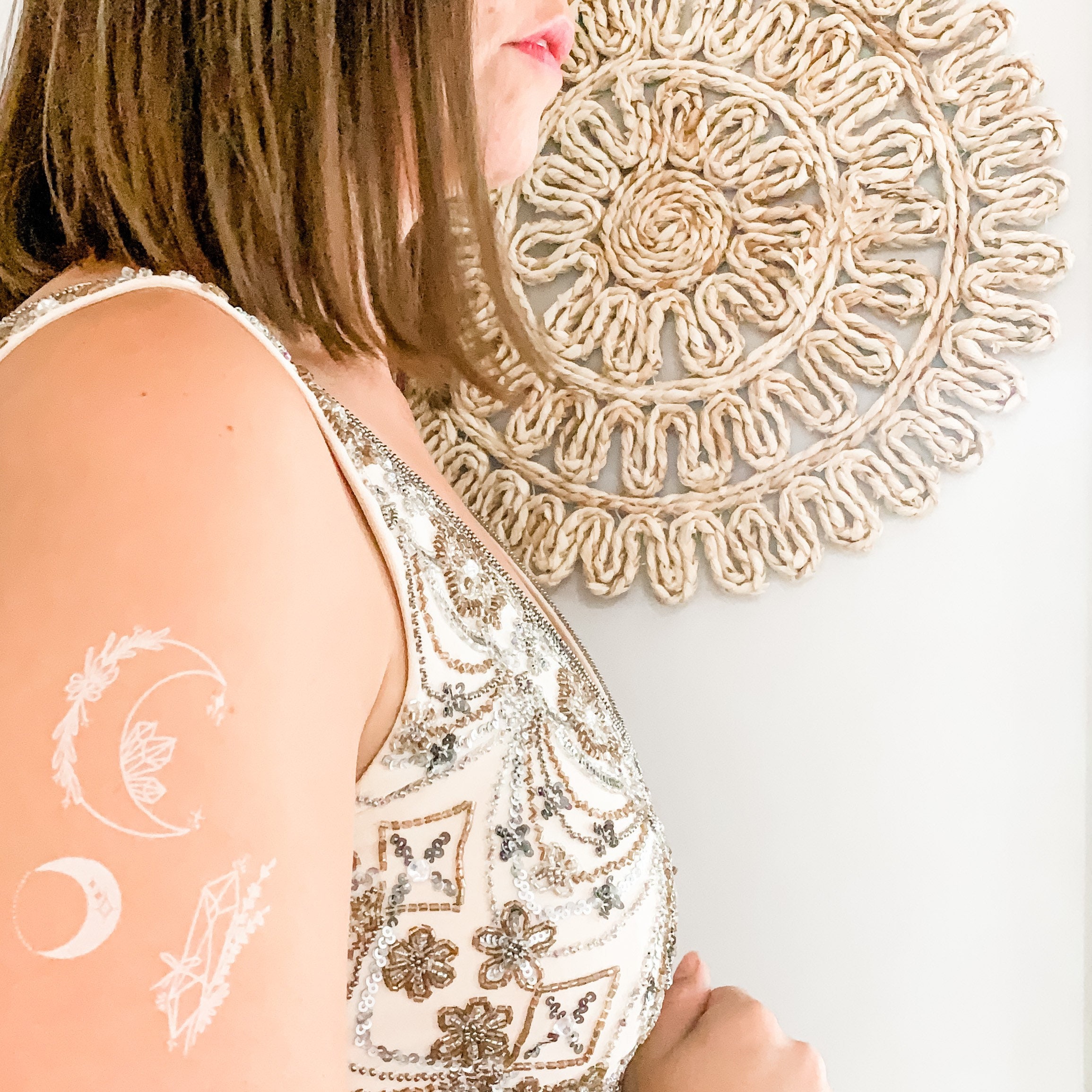 Moon Phases Tattoo White Ink