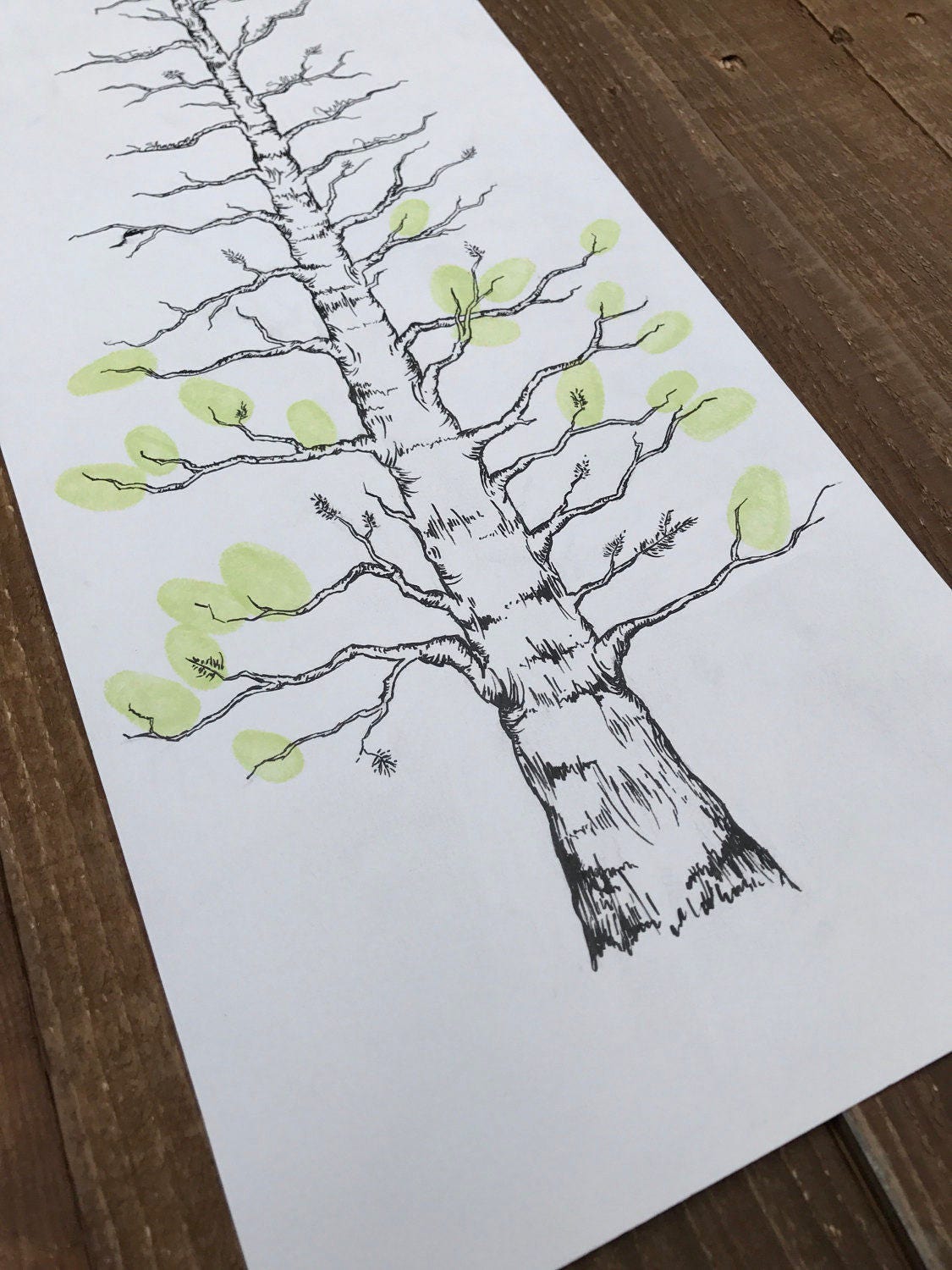 Tall Larch / Tall Pine / Tree Thumbprint Guest Book / Event | Etsy