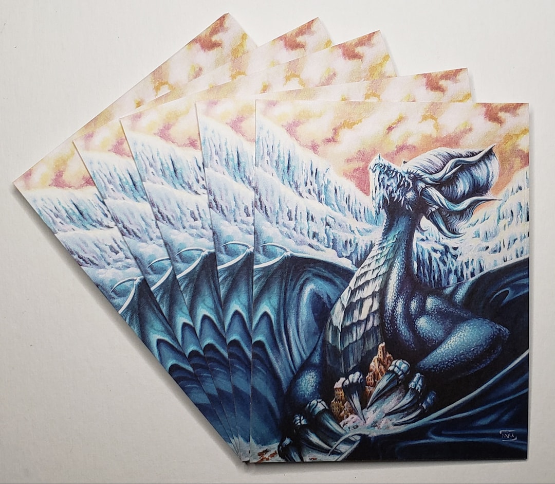 Ancient Ice Wyrm Dragon Postcard Print - Etsy