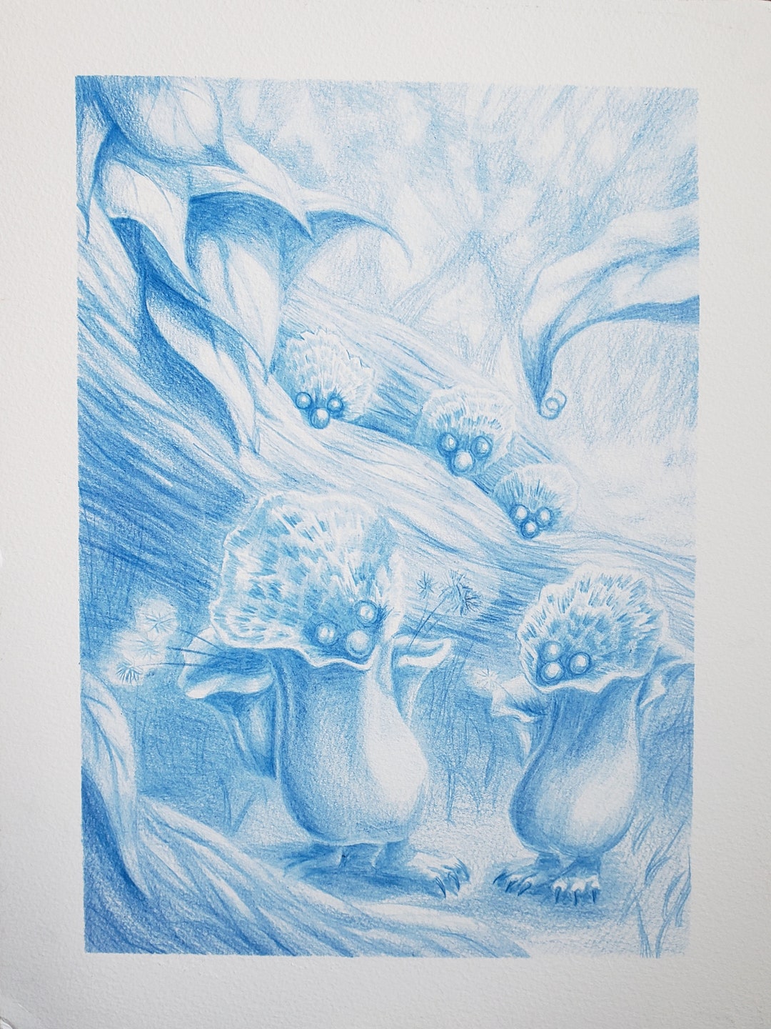 Fungi Fae - Original Faerie Drawing - Etsy