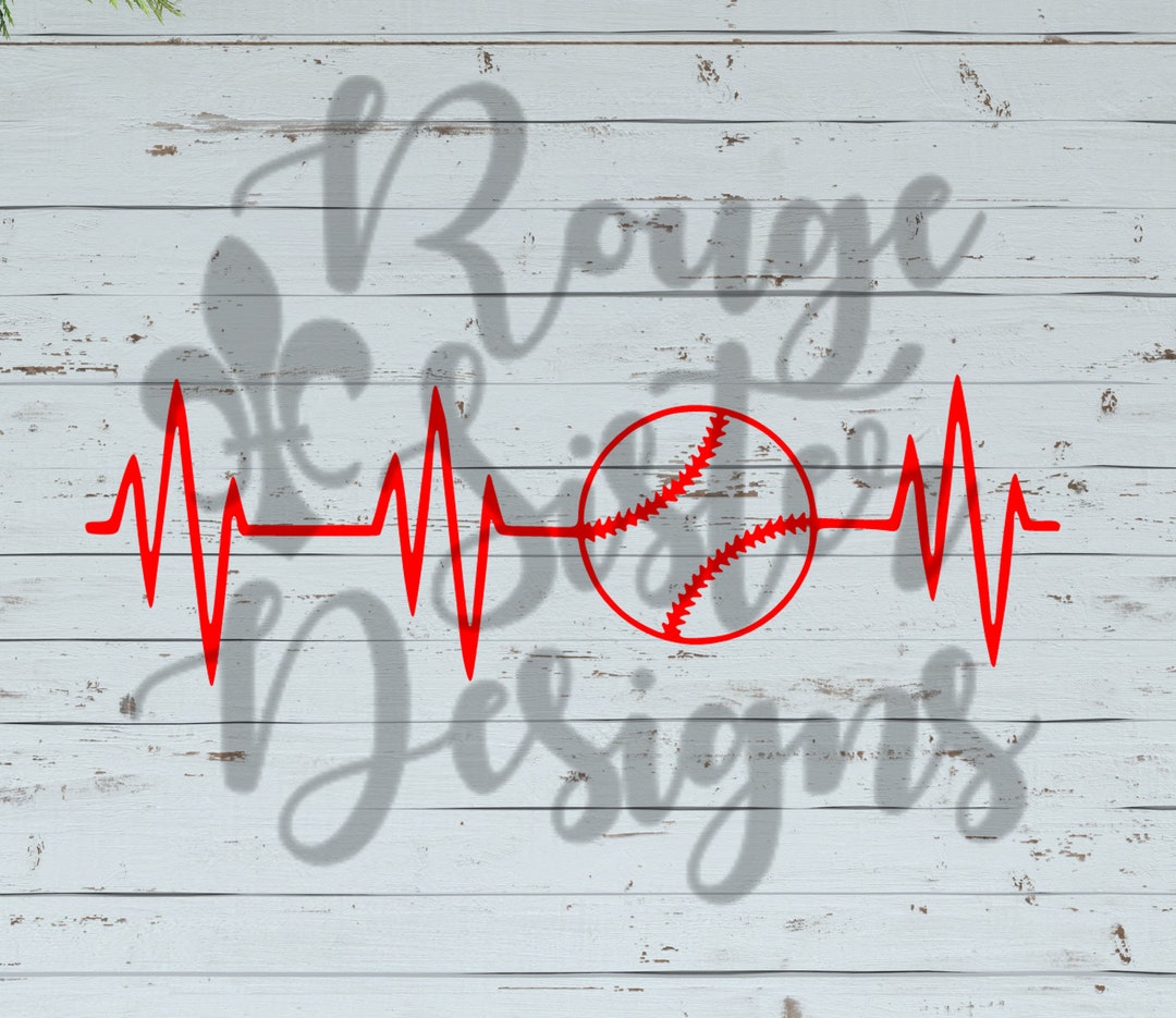 Baseball Heart Beat SVG/PNG/JPEG Digital File for Silhouette - Etsy