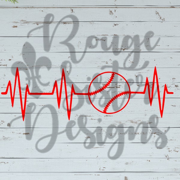 Baseball Heart Beat Svg - Etsy