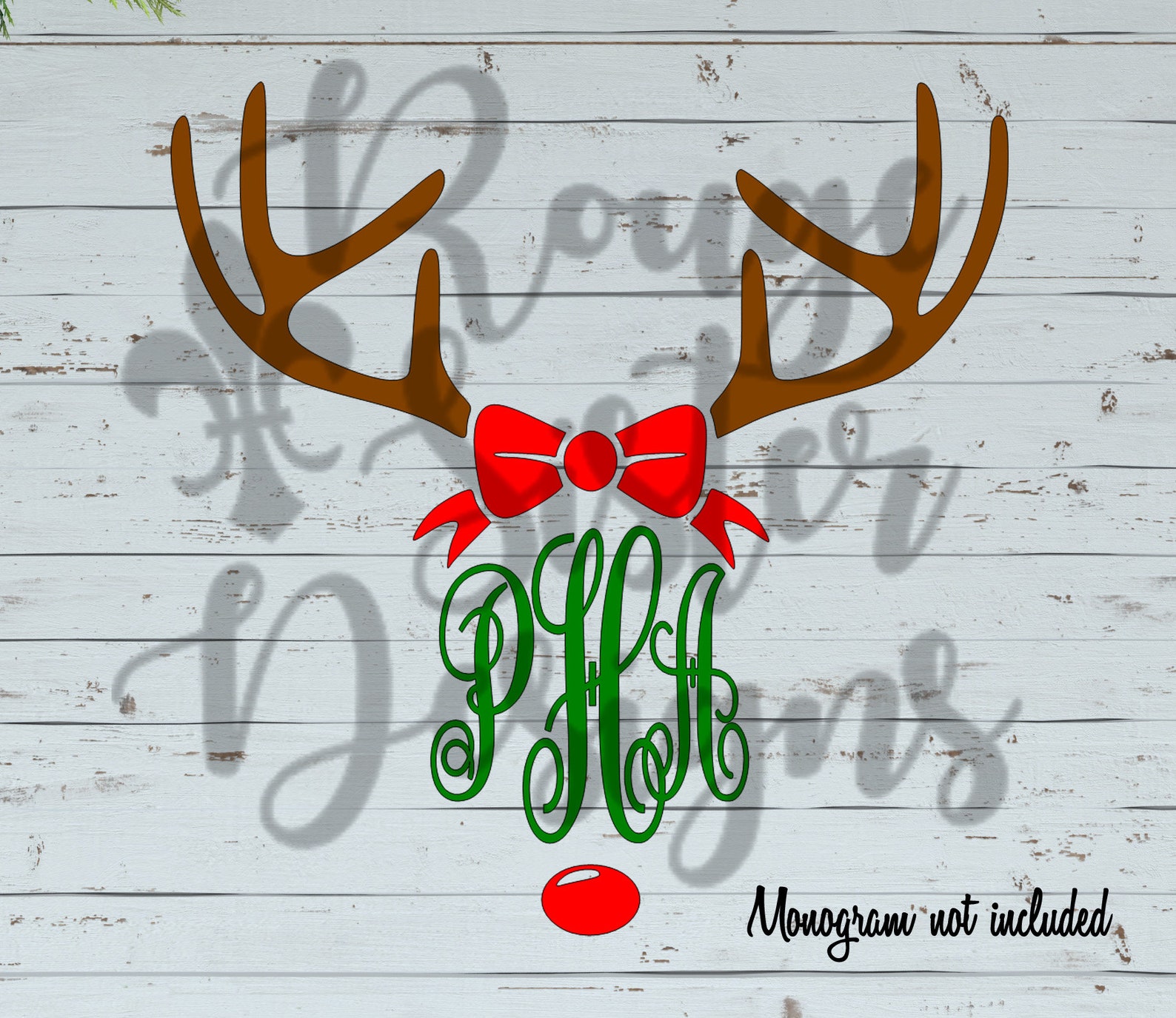 Reindeer Girl Monogram Frame Christmas Shirt SVG PNG JPEG - Etsy