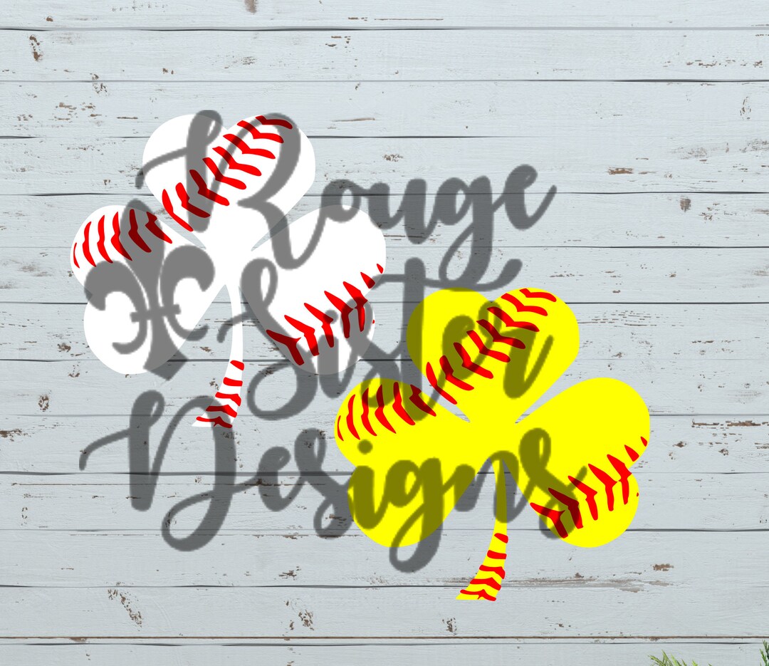Baseball Shamrock- Softball - Shamrock - Clover - St. Patrick's Day SVG ...