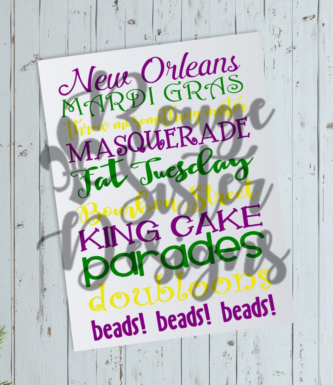 Mardi Gras Words - All About New Orleans Mardi Gras SVG PNG Files - Etsy