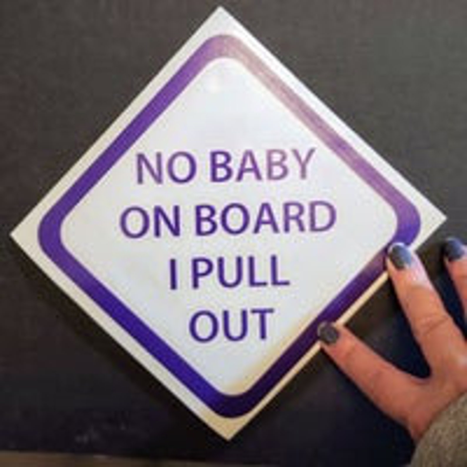 No Baby on Board I Pull Out Vinyl Decal | Etsy Canada