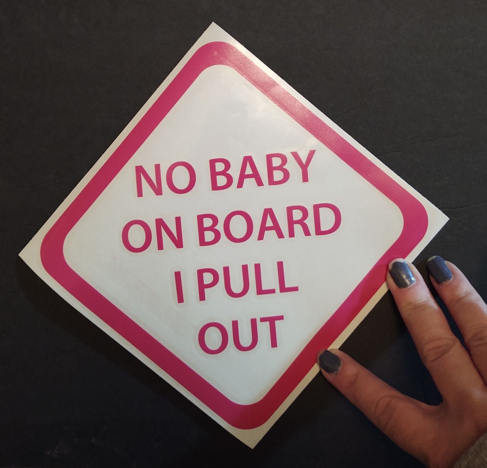 No Baby on Board I Pull Out Vinyl Decal | Etsy Canada