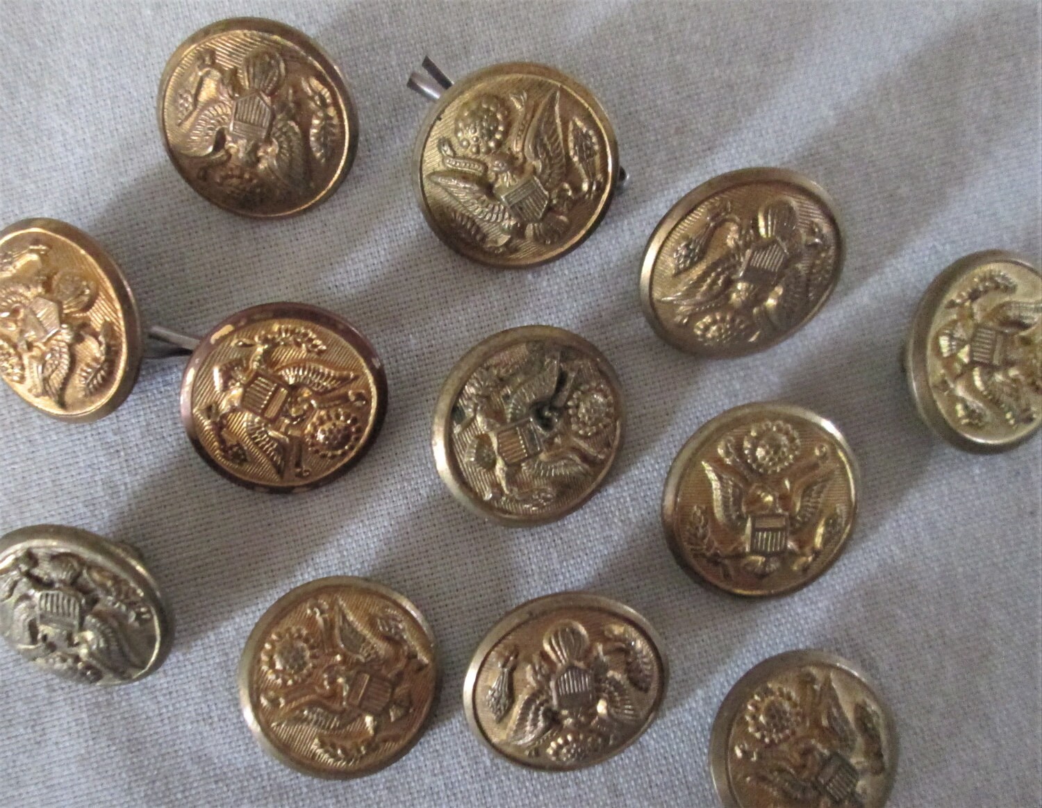 12 WW2 and Post War Uniform Buttons US Army Great Seal Vintage | Etsy