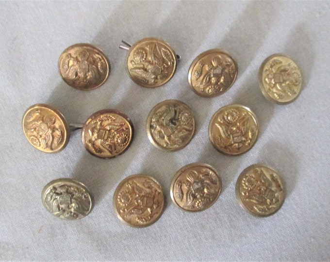 12 WW2 and Post War Uniform Buttons US Army Great Seal Vintage 1940s ...