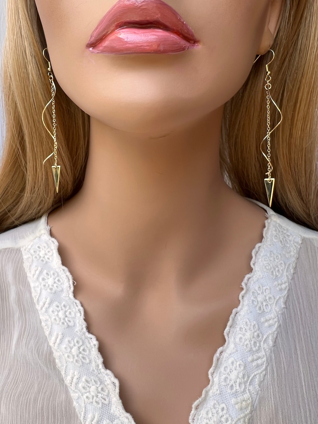 Spiral Earrings, Gold Spirals, Silver Spirals, Triangle Point Earrings ...