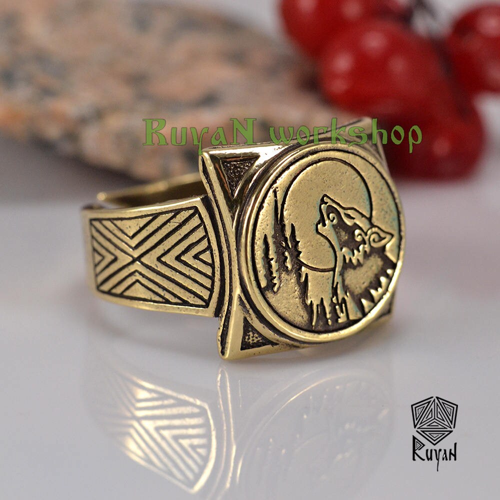 Fenrir Wolf Ring. Viking wolf ring. Fenrir ring. Viking | Etsy