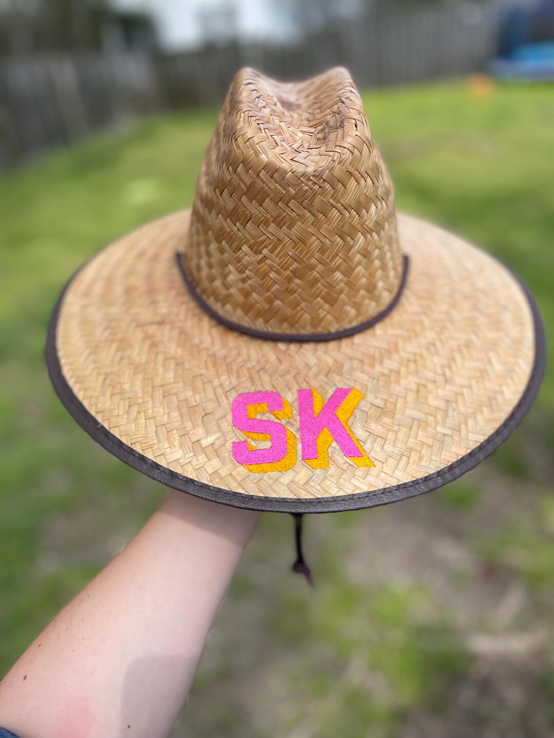 Monogrammed Kids Straw Lifeguard Beachcomber Dome Beach Sun Hat ...