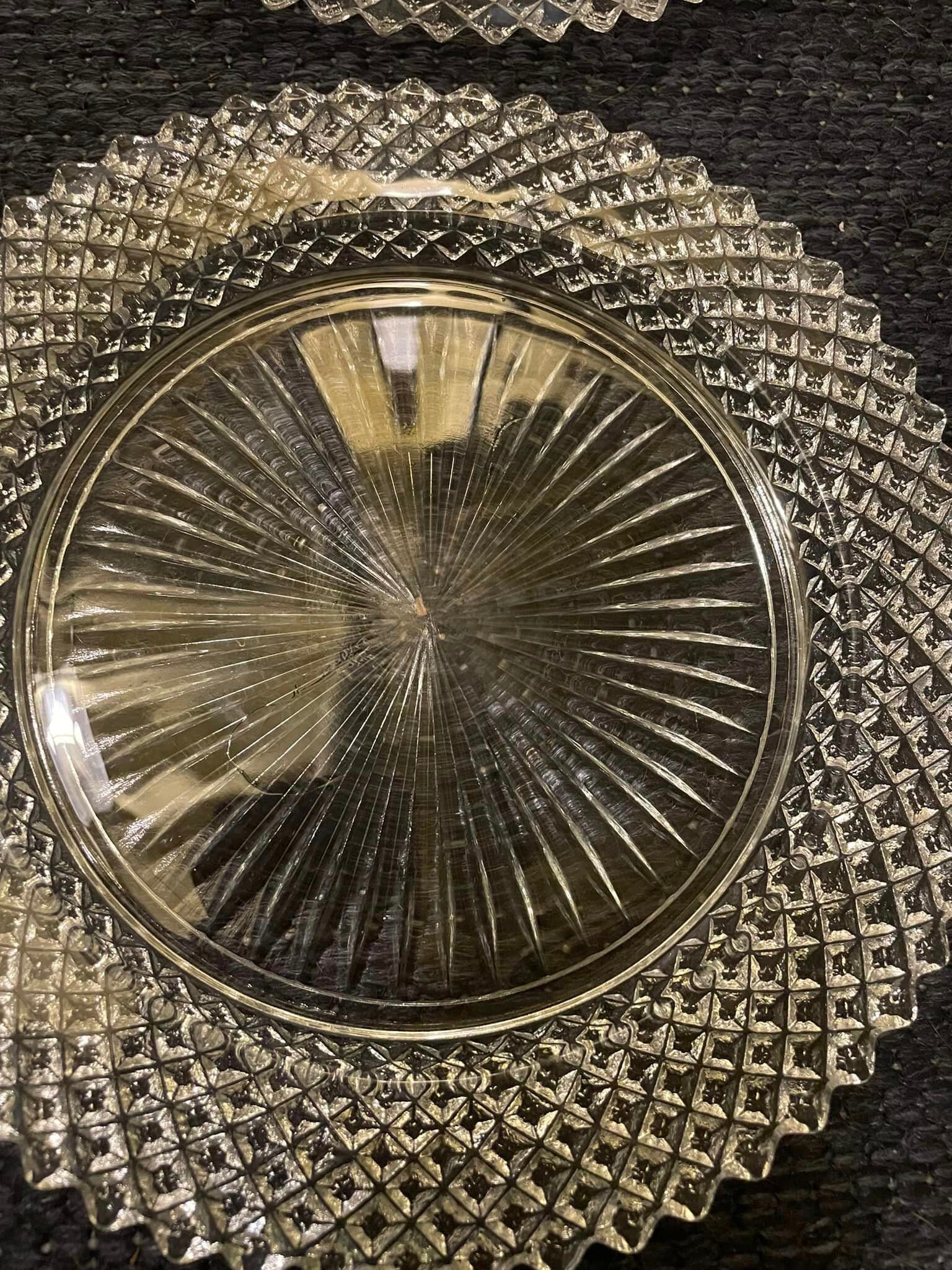 SET OF 4 -vintage Westmoreland Cut Glass Plates - Etsy