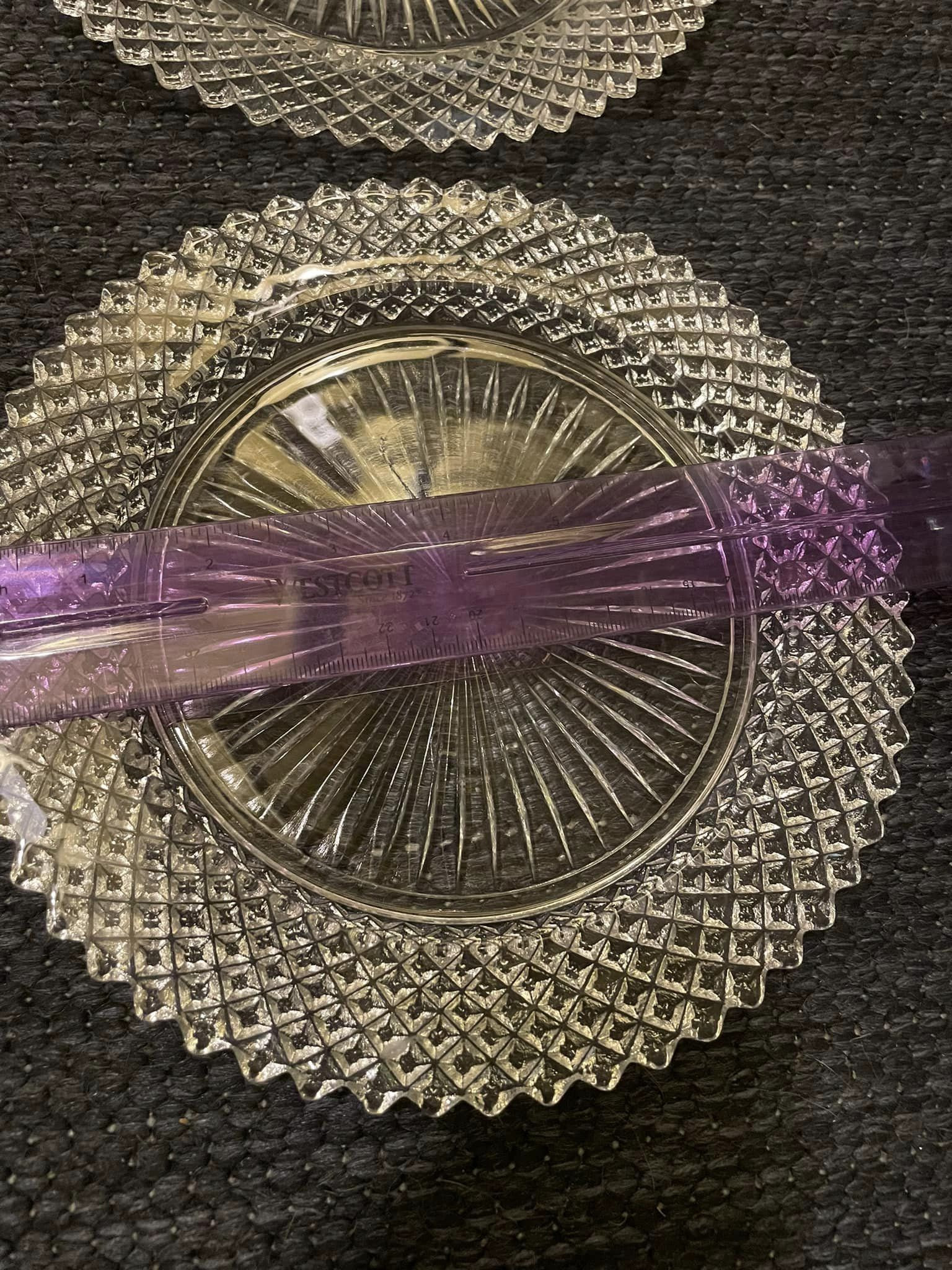 SET OF 4 -vintage Westmoreland Cut Glass Plates - Etsy