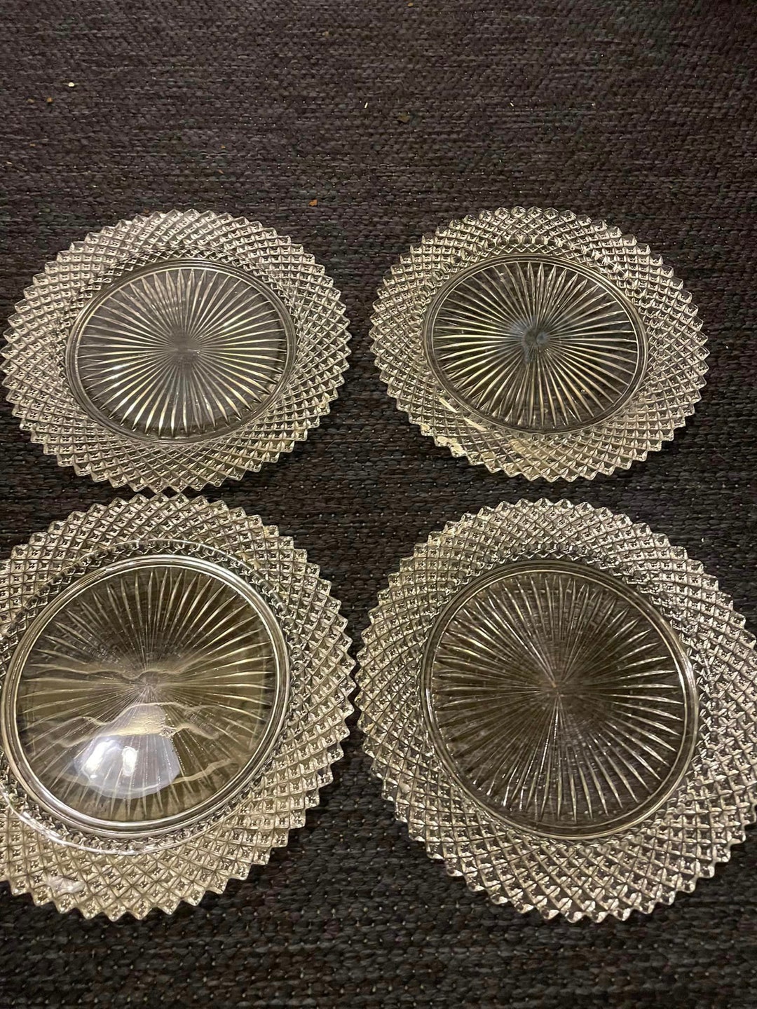 SET OF 4 -vintage Westmoreland Cut Glass Plates - Etsy
