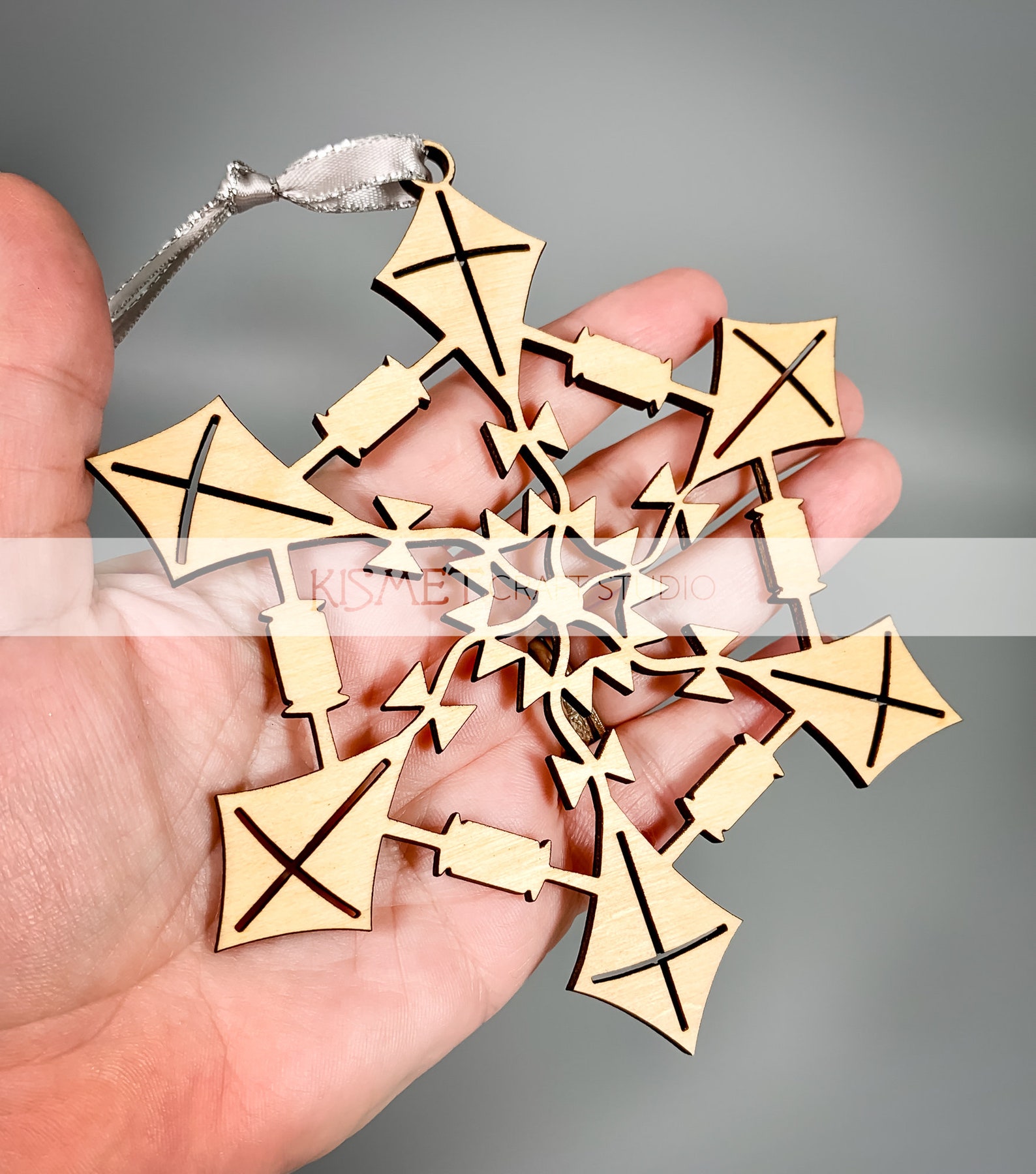 Kite Laser Cut Wood Snowflake Ornament - Etsy