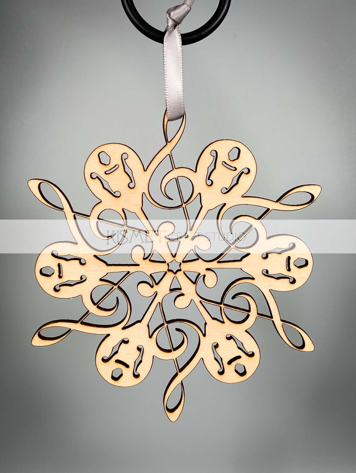 A-style Mandolin Musical Instrument Laser Cut Wood Snowflake Ornament ...