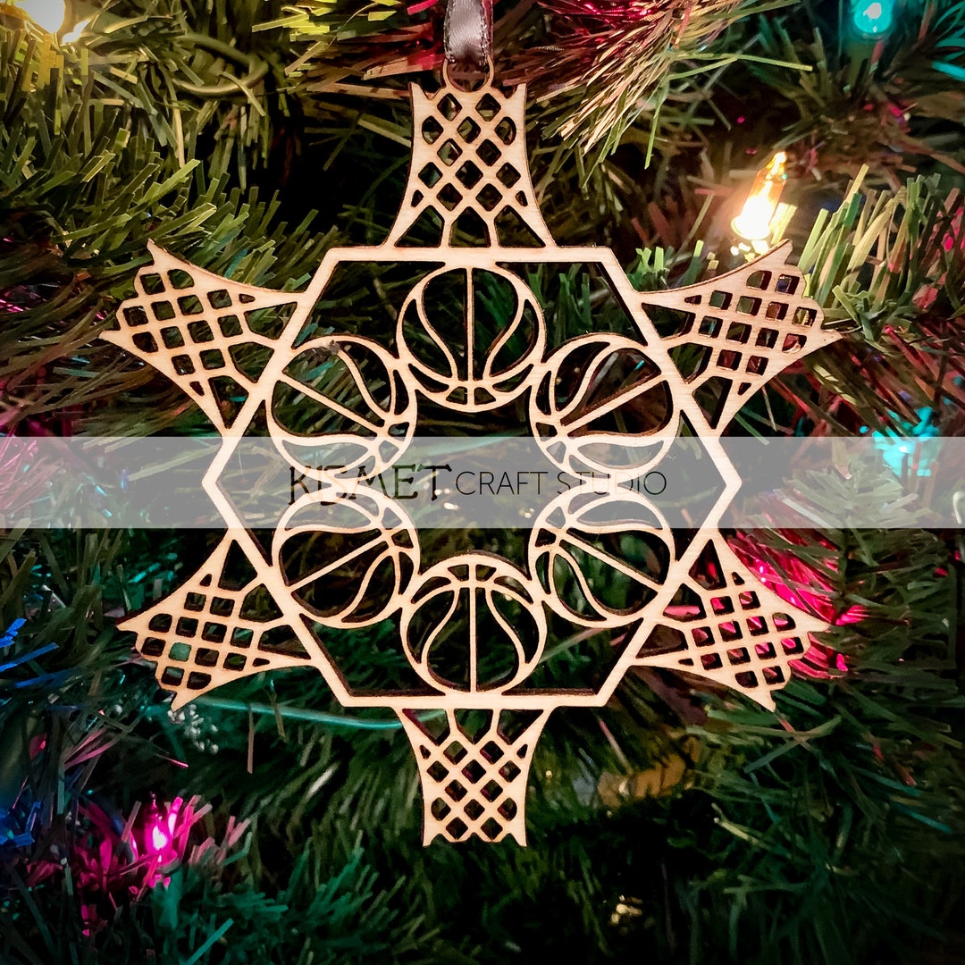 Basketball Laser Cut Wood Snowflake Ornament - Etsy