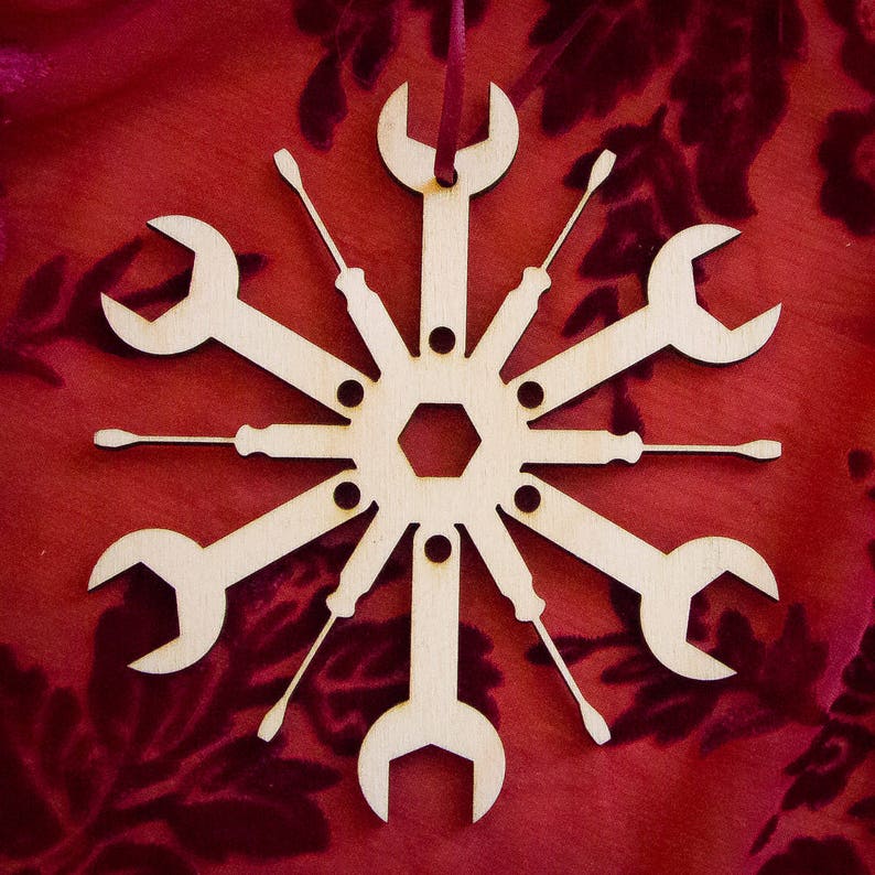 Mechanic Wrench Tools Laser Cut Snowflake Ornament | Etsy