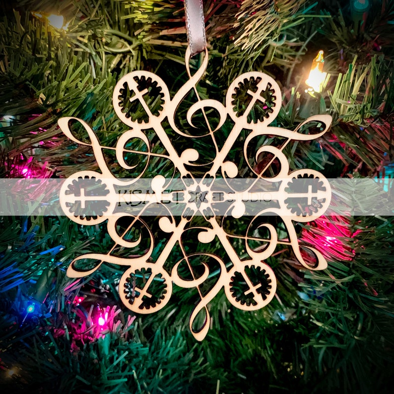 Banjo Musical Instrument Laser Cut Wood Snowflake Ornament | Etsy