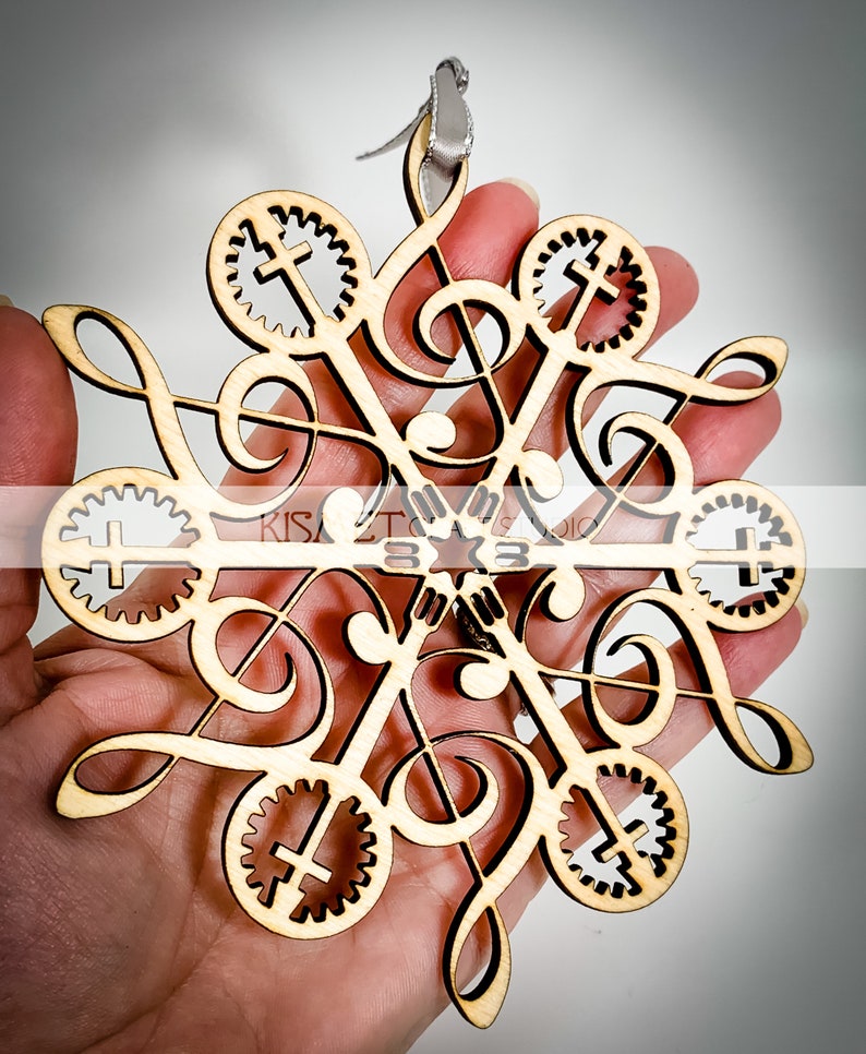 Banjo Musical Instrument Laser Cut Wood Snowflake Ornament | Etsy