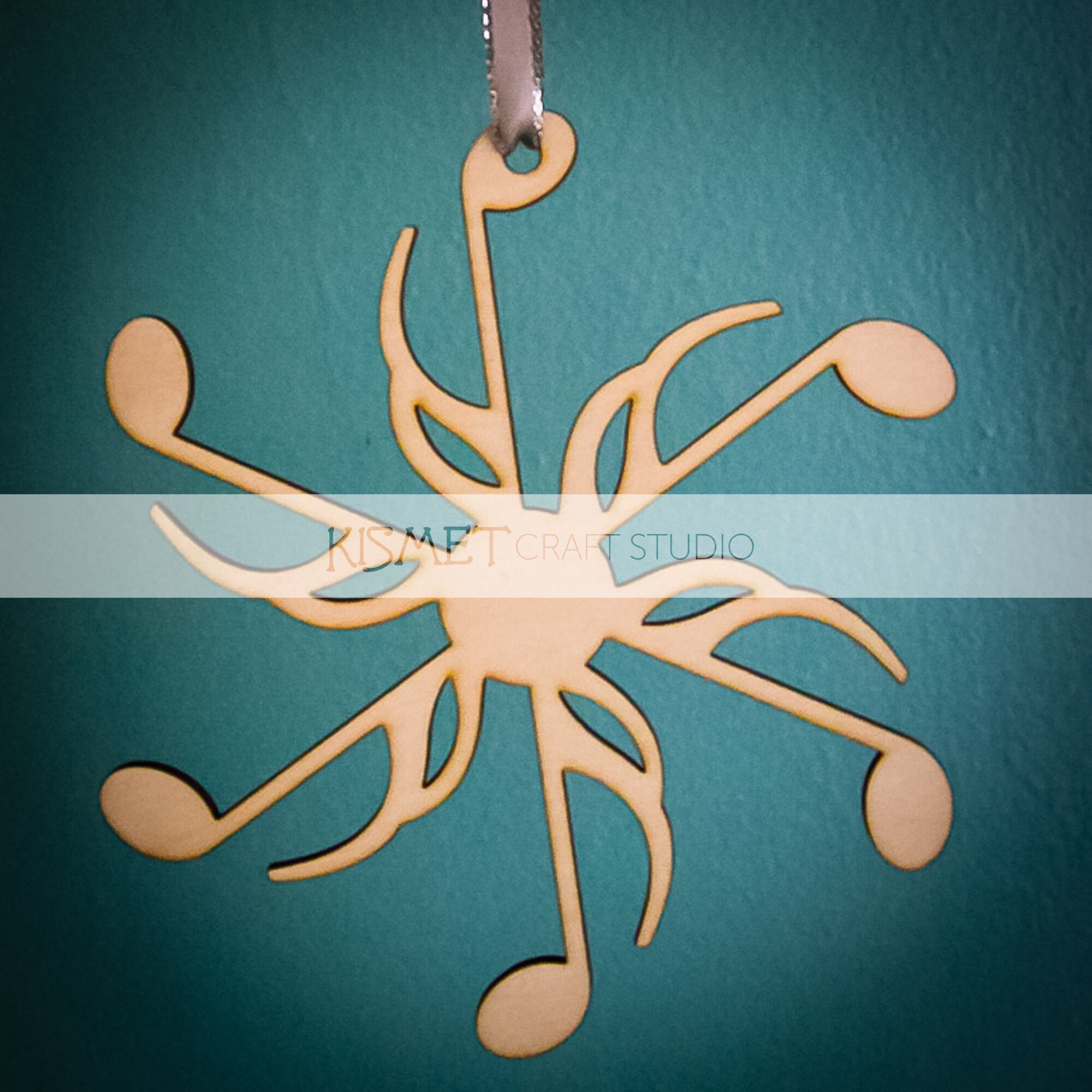 Music Note Laser Cut Wood Snowflake Ornament | Etsy