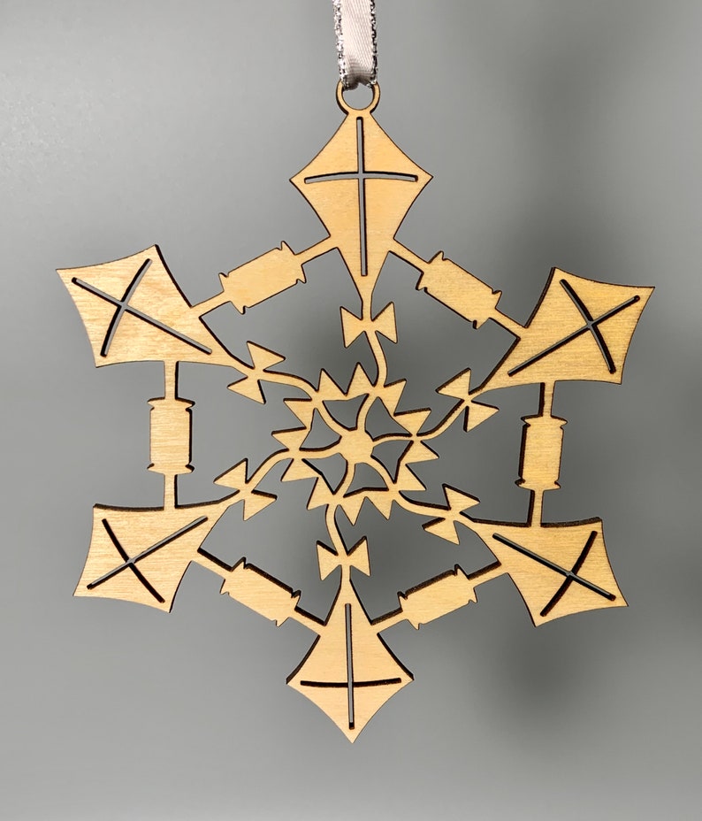 Kite Laser Cut Wood Snowflake Ornament | Etsy
