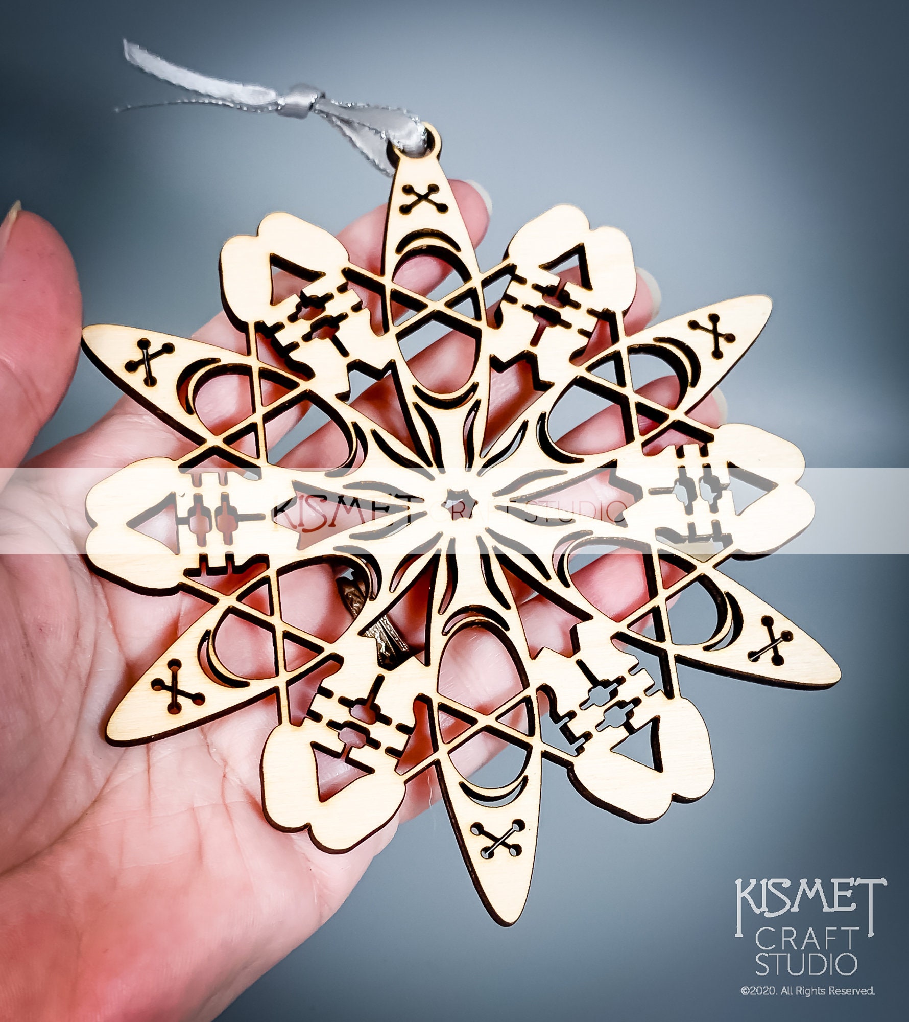 KAYAK Laser Cut Wood Snowflake Ornament - Etsy