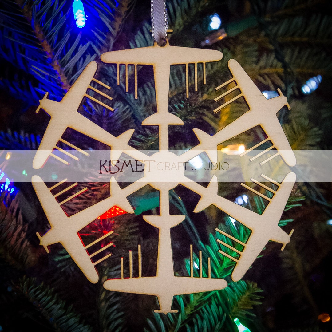 Airplane Pilot Laser Cut Wood Snowflake Ornament - Etsy