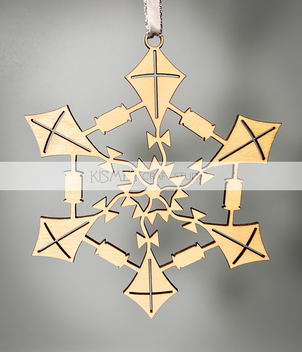 Kite Laser Cut Wood Snowflake Ornament - Etsy