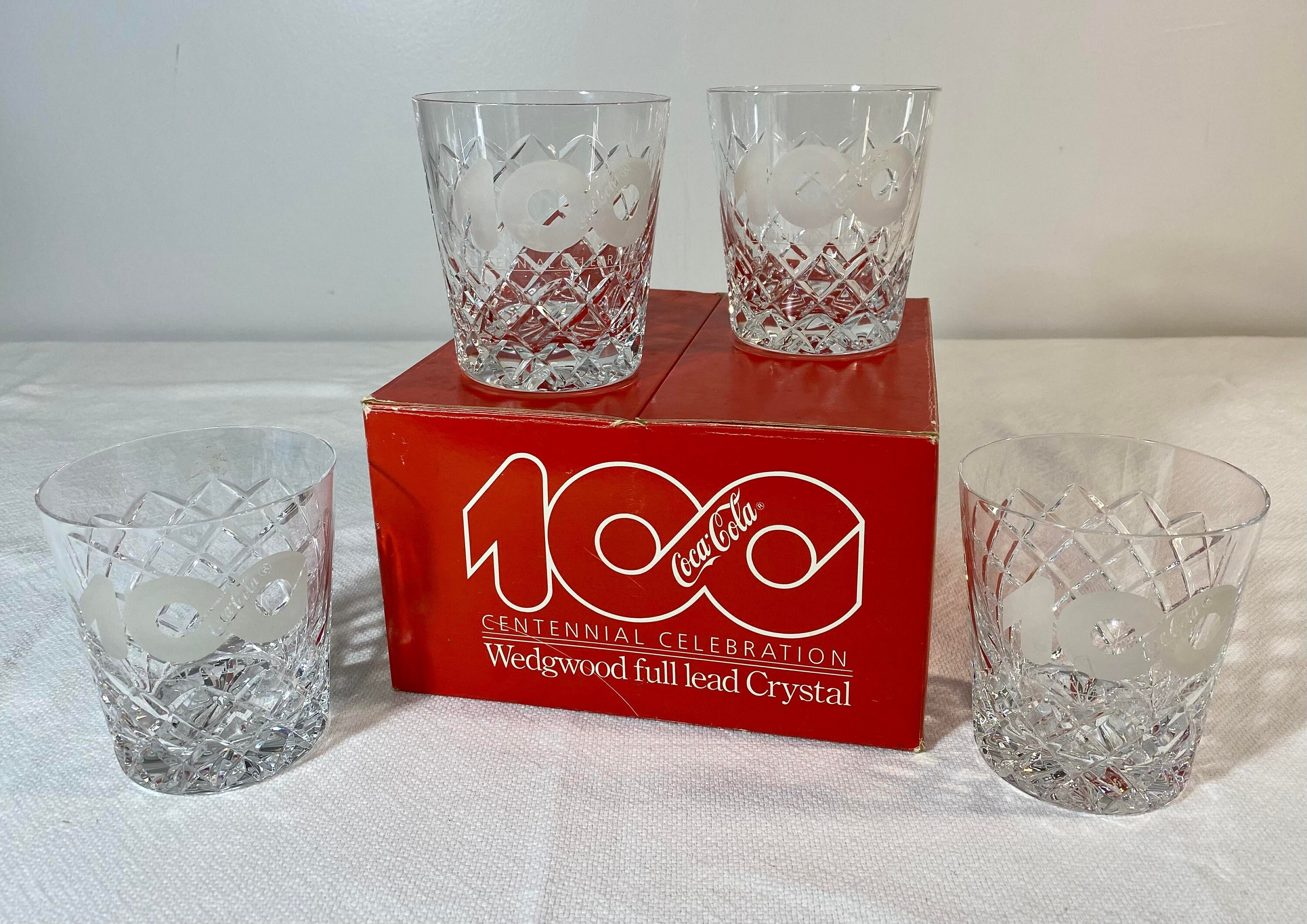1986 Coca Cola 100th Anniversary Wedgewood Crystal Glasses - Etsy