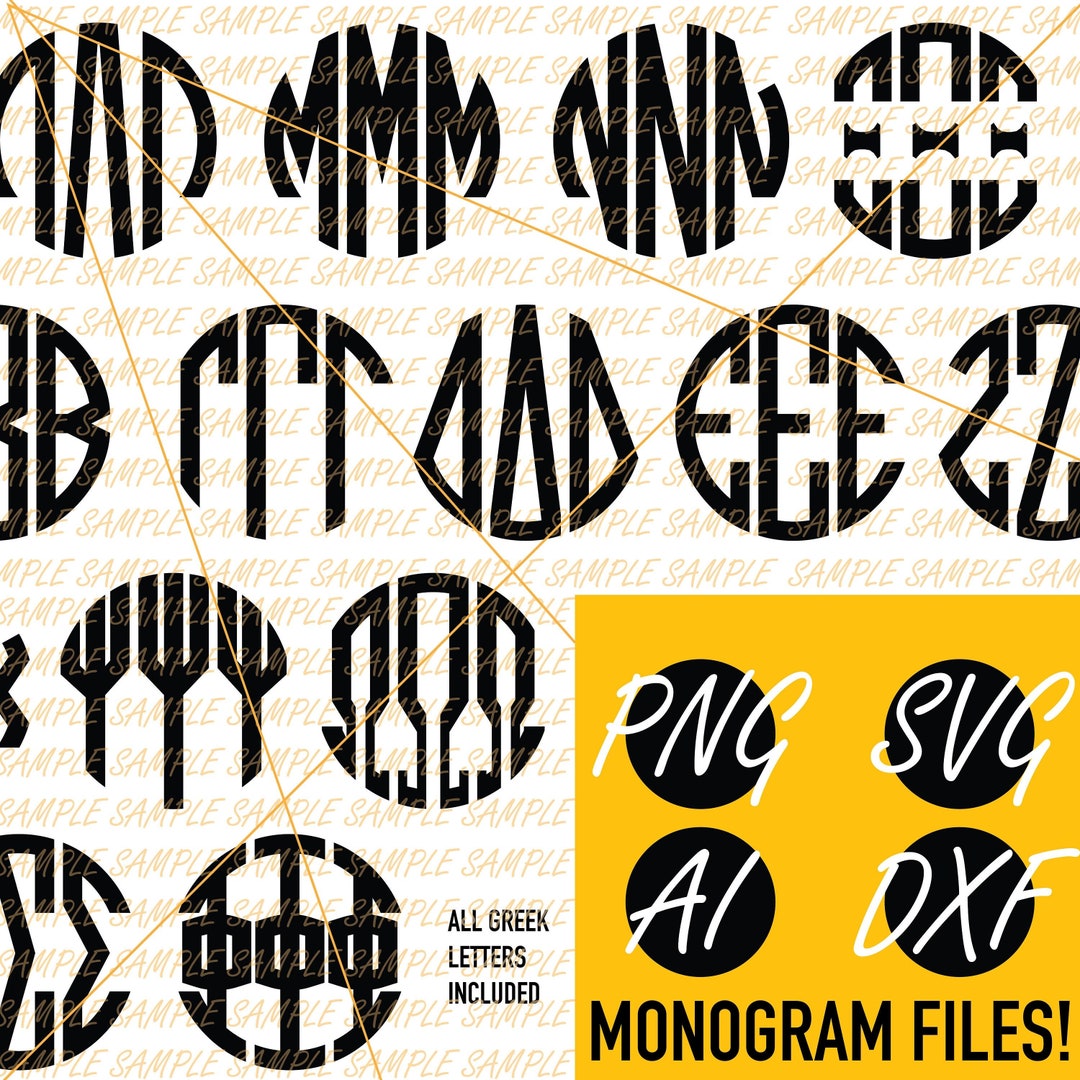 Greek Alphabet Monogram Lasercut/cricut SVG PNG DXF Illustrator Files ...