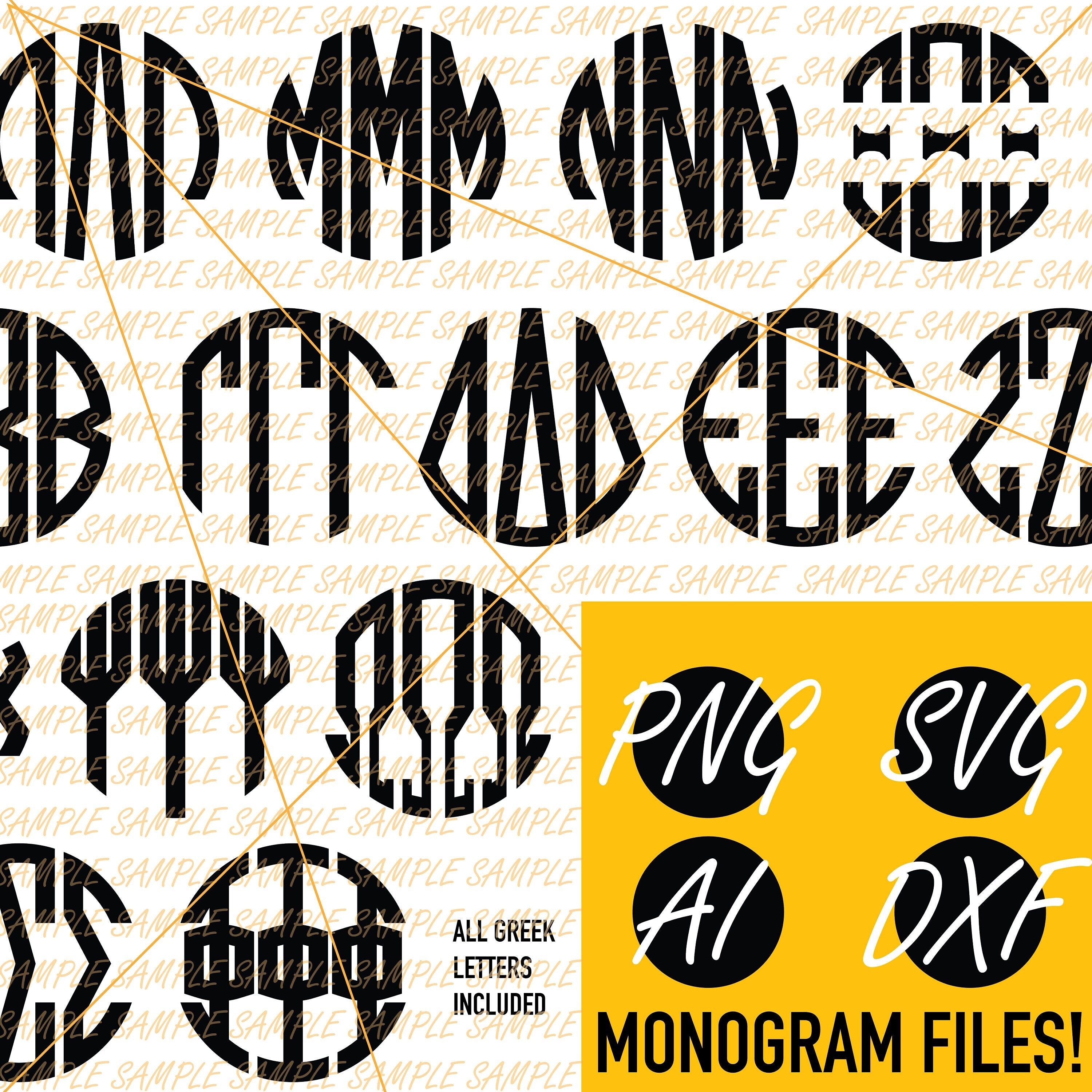 Greek Alphabet Monogram Lasercut/cricut SVG PNG DXF Illustrator Files ...