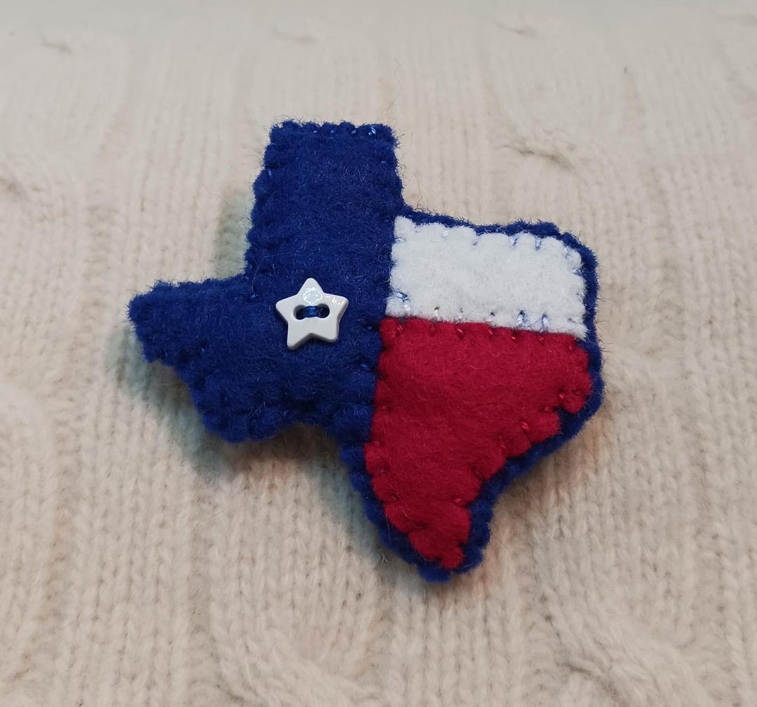 Texas Flag Pin With White Star, Whimsical Pins, # 121 - Etsy