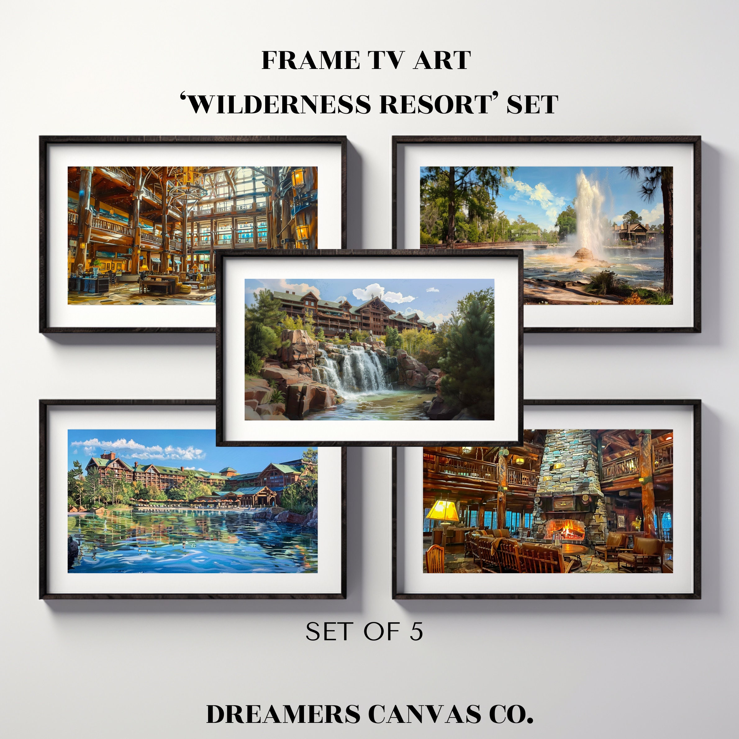 Samsung Frame TV Art - 'wilderness Resort' | Set of 5 Digital Art for ...