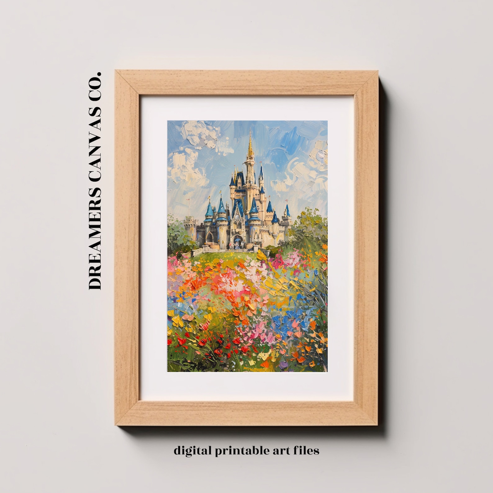 Springtime Cinderella Castle Oil Painting Wall Art DIGITAL DOWNLOAD ...