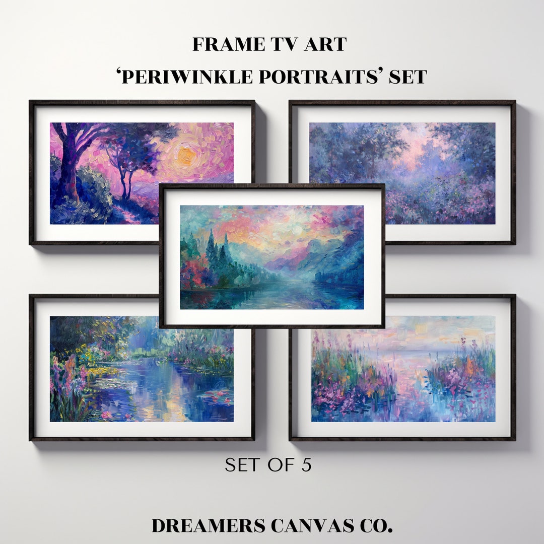 Samsung Frame TV Art - 'periwinkle Portraits' | Set of 5 Digital Art ...