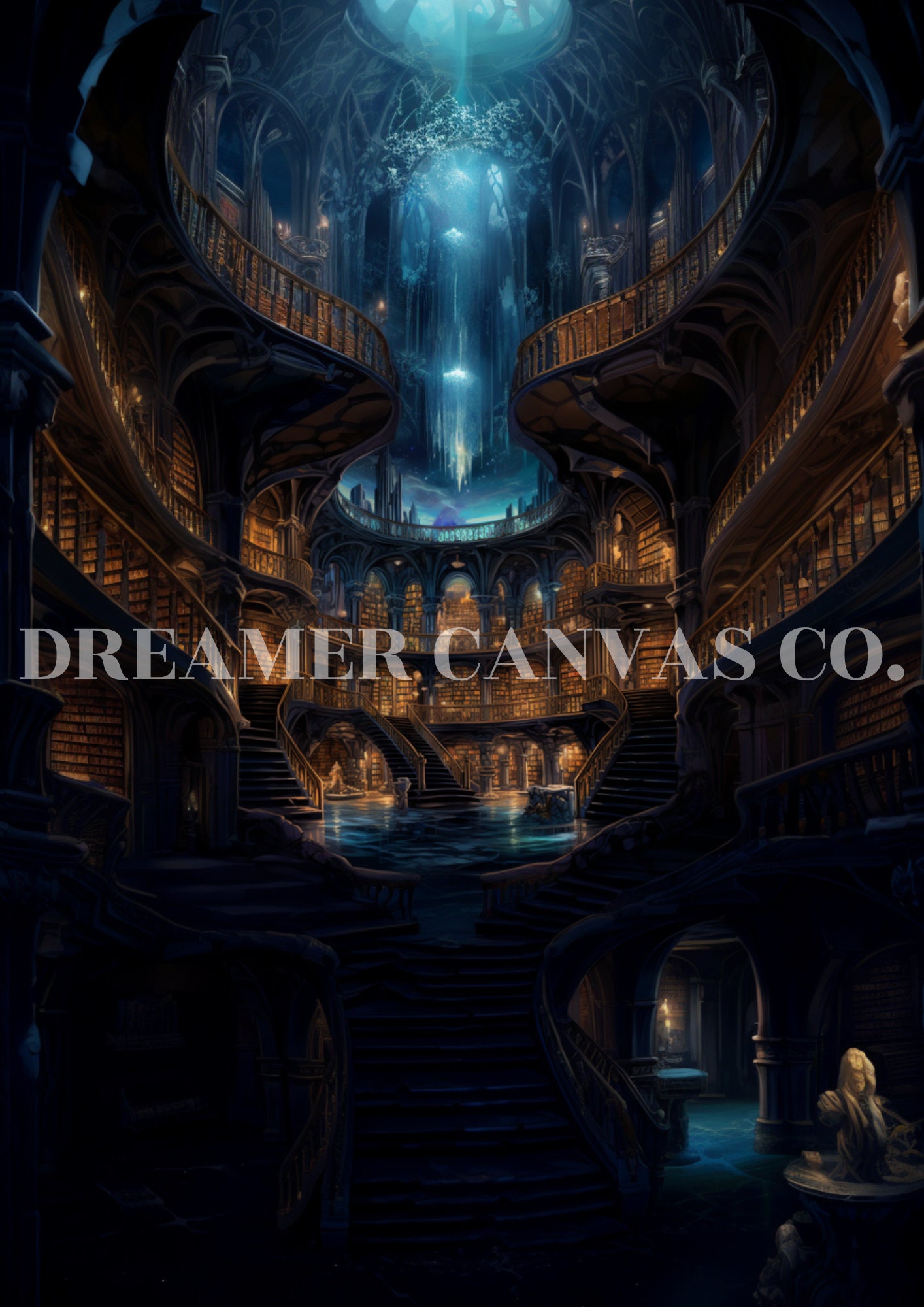 Printable Artwork the Night Court Library / ACOTAR Inspired Painting ...
