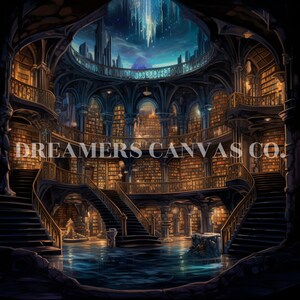 The Night Court Library / ACOTAR Inspired Painting Printable Wall Art ...