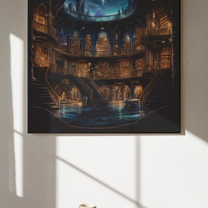 The Night Court Library / ACOTAR Inspired Painting Printable Wall Art ...