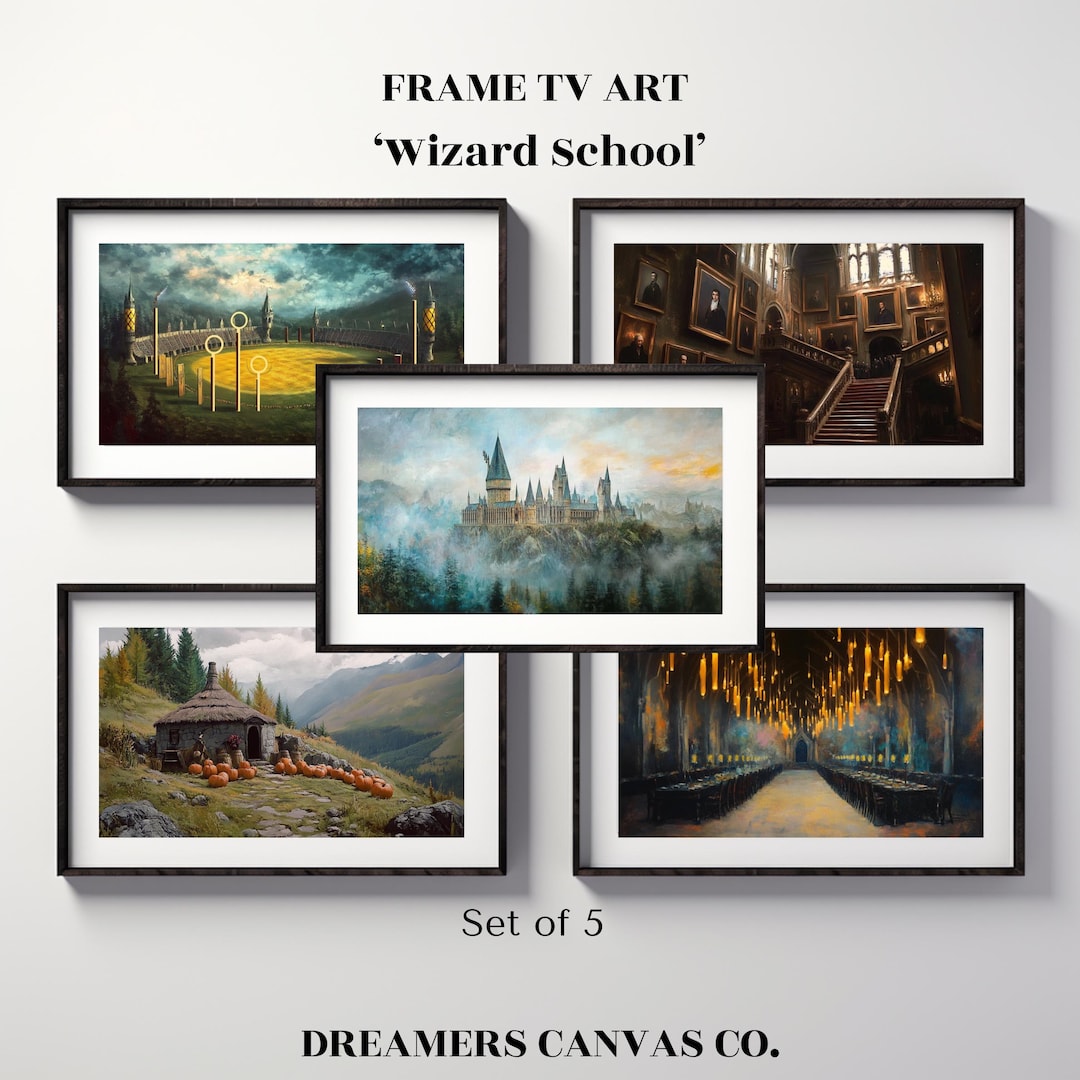 Samsung Frame TV Art - 'wizard School' | Set of 5 Digital TV Wallpapers ...