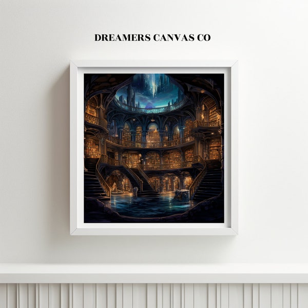 House of Wind Library Art - Etsy