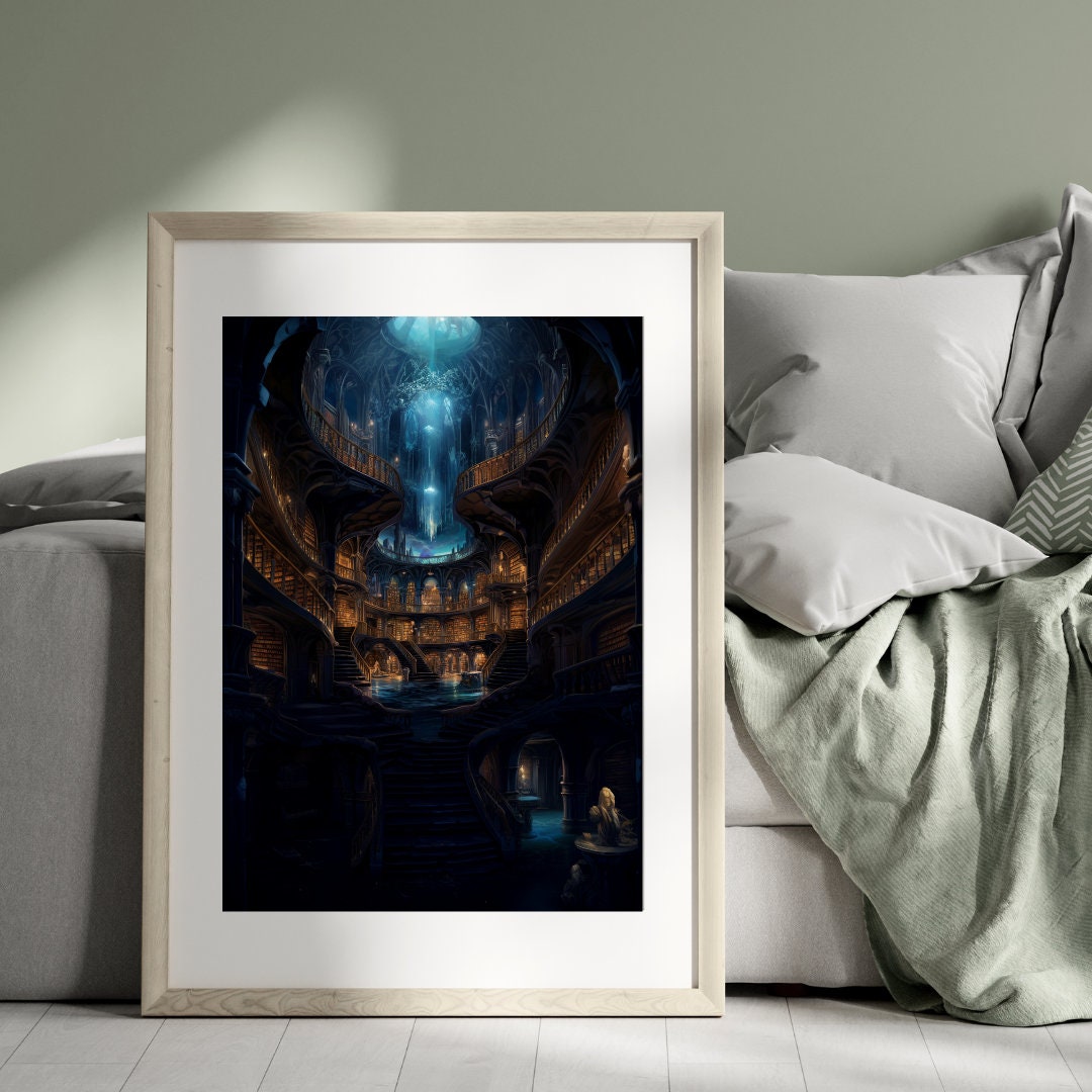 Printable Artwork the Night Court Library / ACOTAR Inspired Painting ...