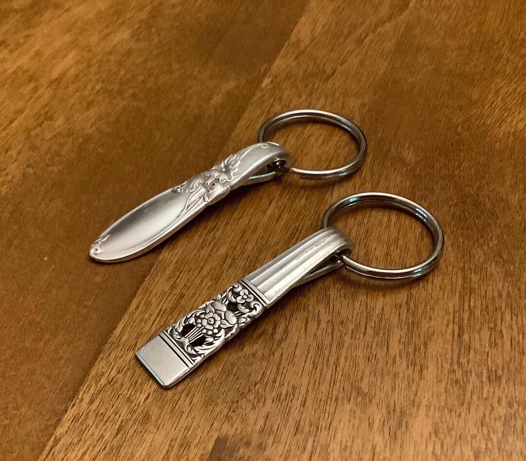 Silver Spoon Key Chain, Silverplate Key Fob, Recycled Vintage Cutlery ...