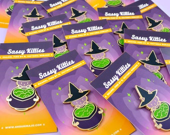 Cute kitties & sweet colors enamel pins & by SassyKittyPins