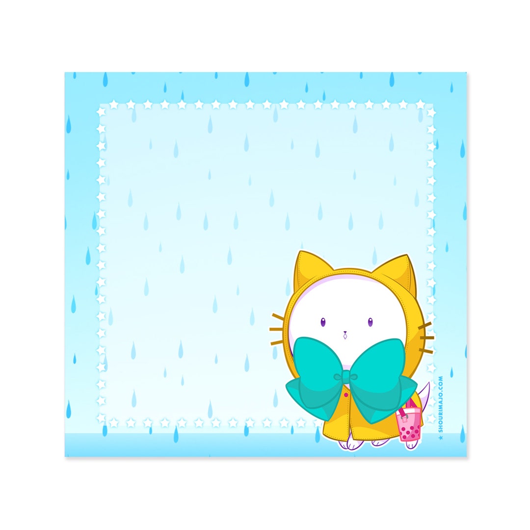 Bubble Kittea Rain Sticky Notes - Etsy