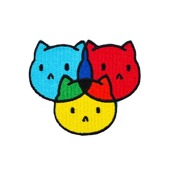 Cmykitties Cute CMYK Cat Iron-on Sew-on Embroidery Applique - Etsy