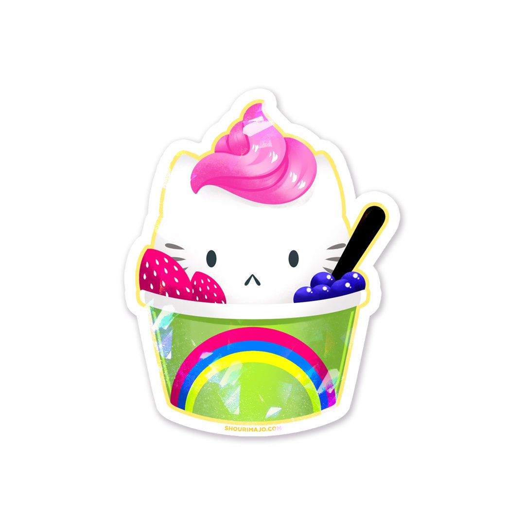 Vinyl Sticker Summer Treats Kitty Cute Ice Cream Cat - Etsy