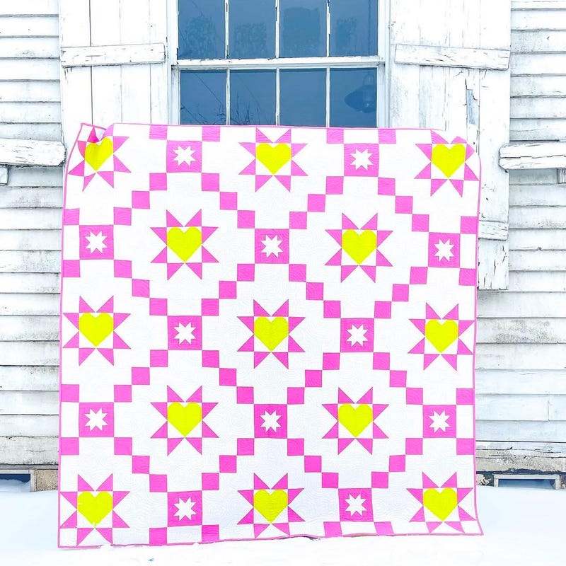 Heart Quilt Pattern - Etsy Canada