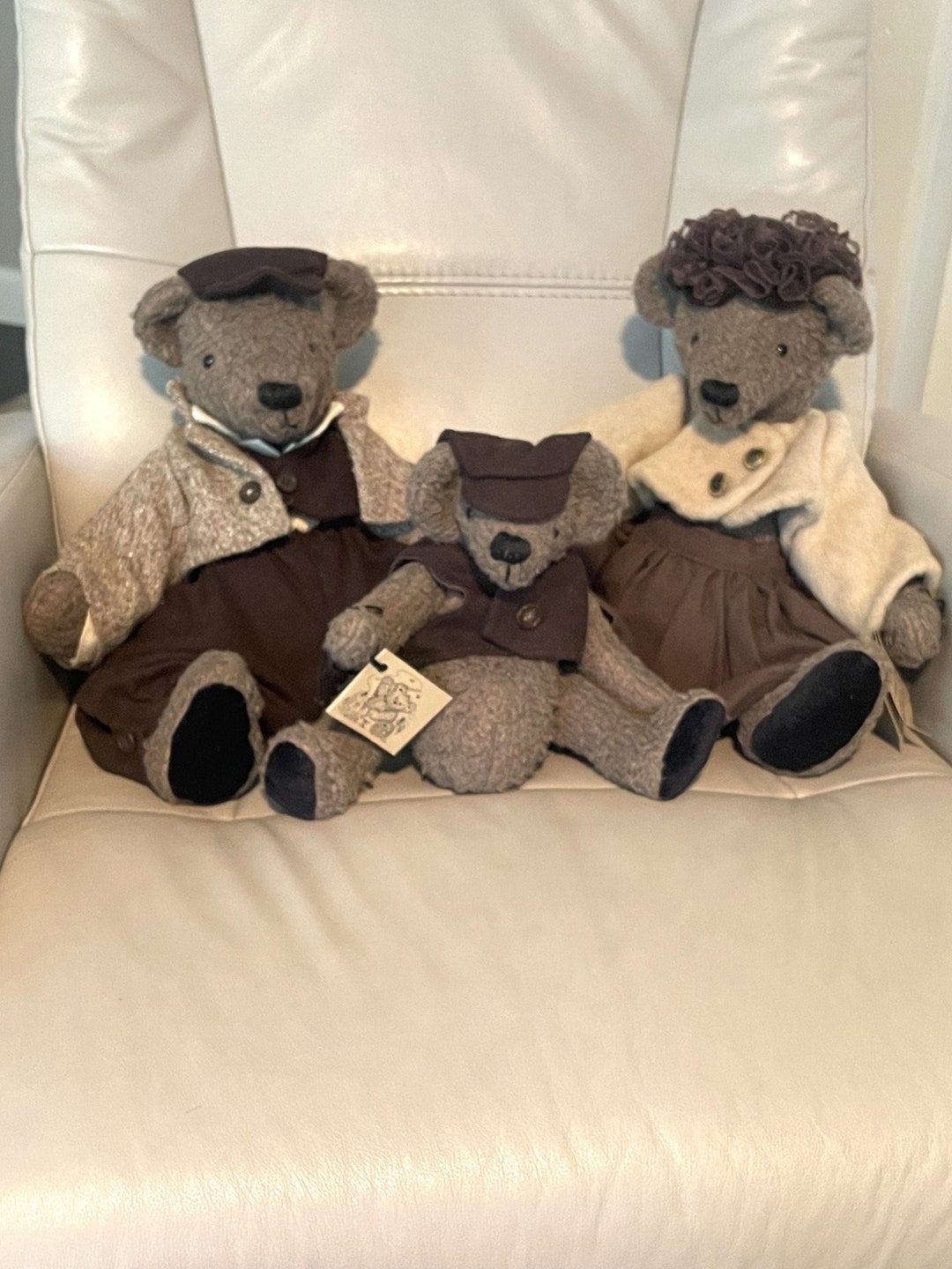 Heirloom Handmade Family of Three Teddy Bears - Etsy